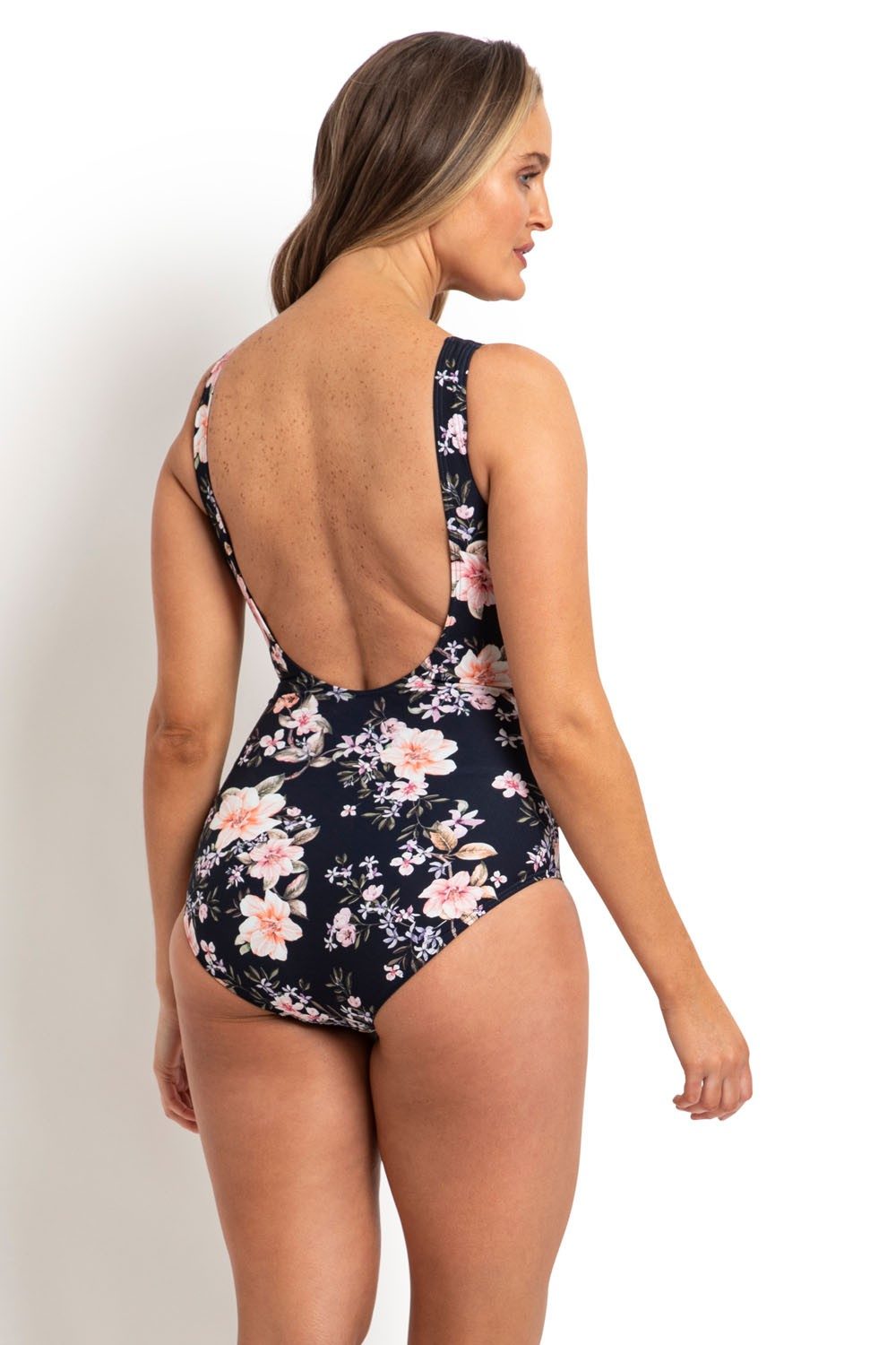 Jantzen Bridgerton Gathered Surplice One Piece Navy