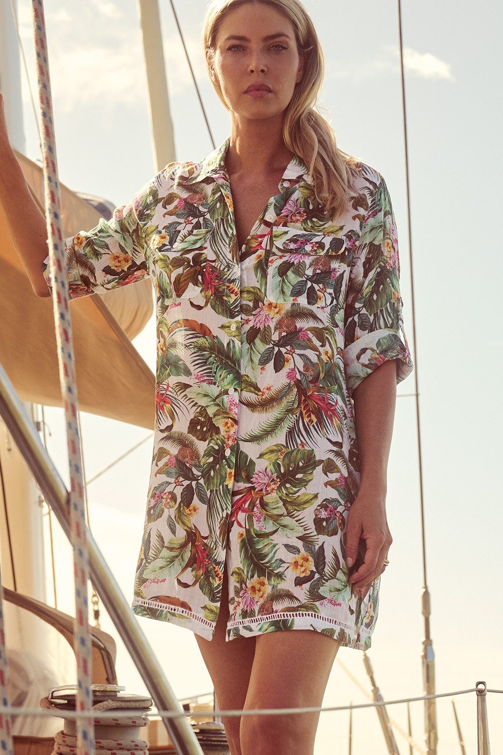 Jantzen Meka Button Through Shirt White